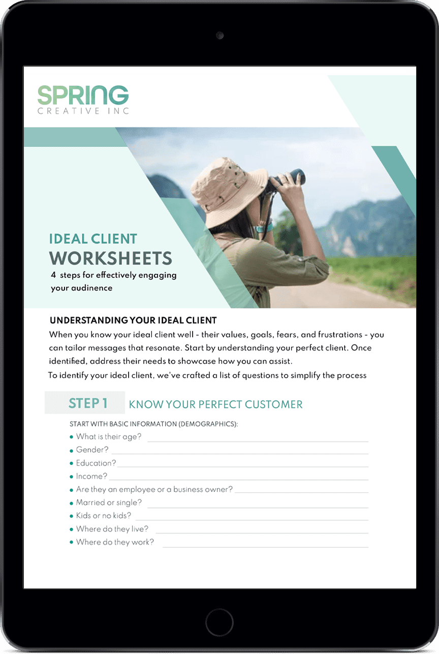 Ideal Client Worksheet | Spring Creative Inc